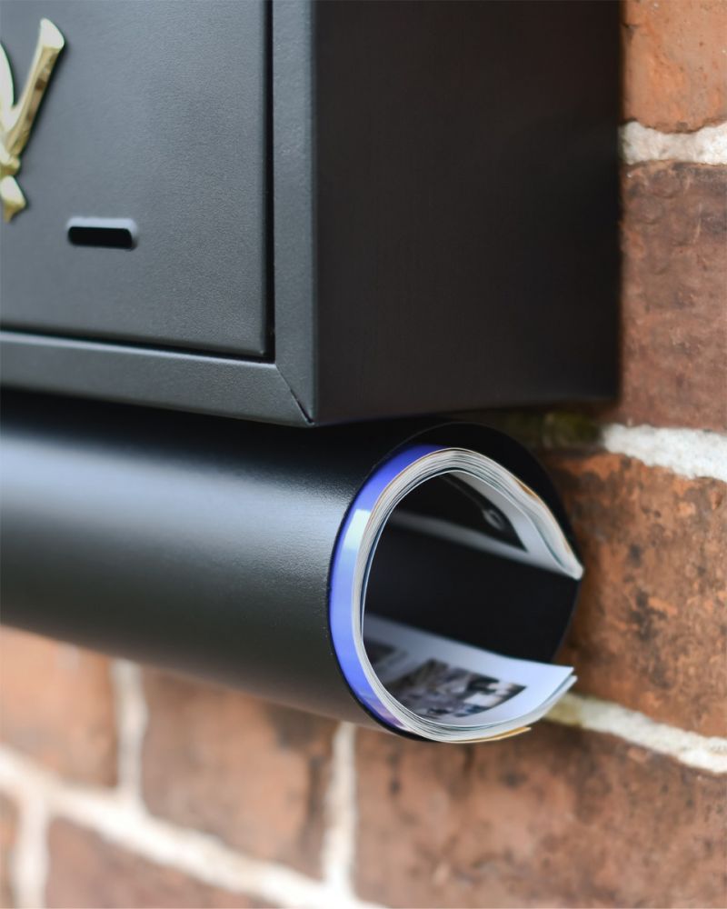 Black and Polished Brass "Horn" Wall Mounted Post Box | Black Country ...