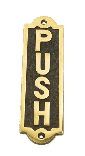 Solid Brass Push - Verical | Black Country Metalworks