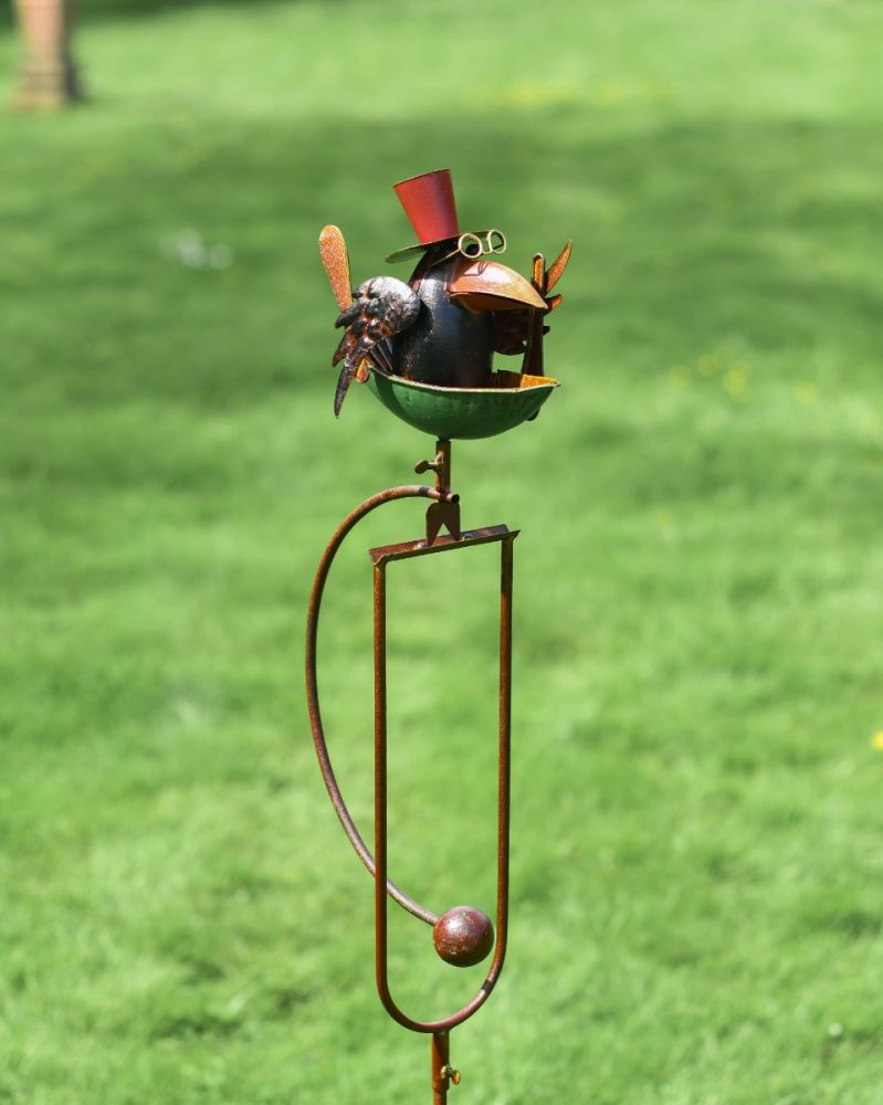Metal 'Whimsical Bird' Balancing Garden Spike | Black Country Metalworks