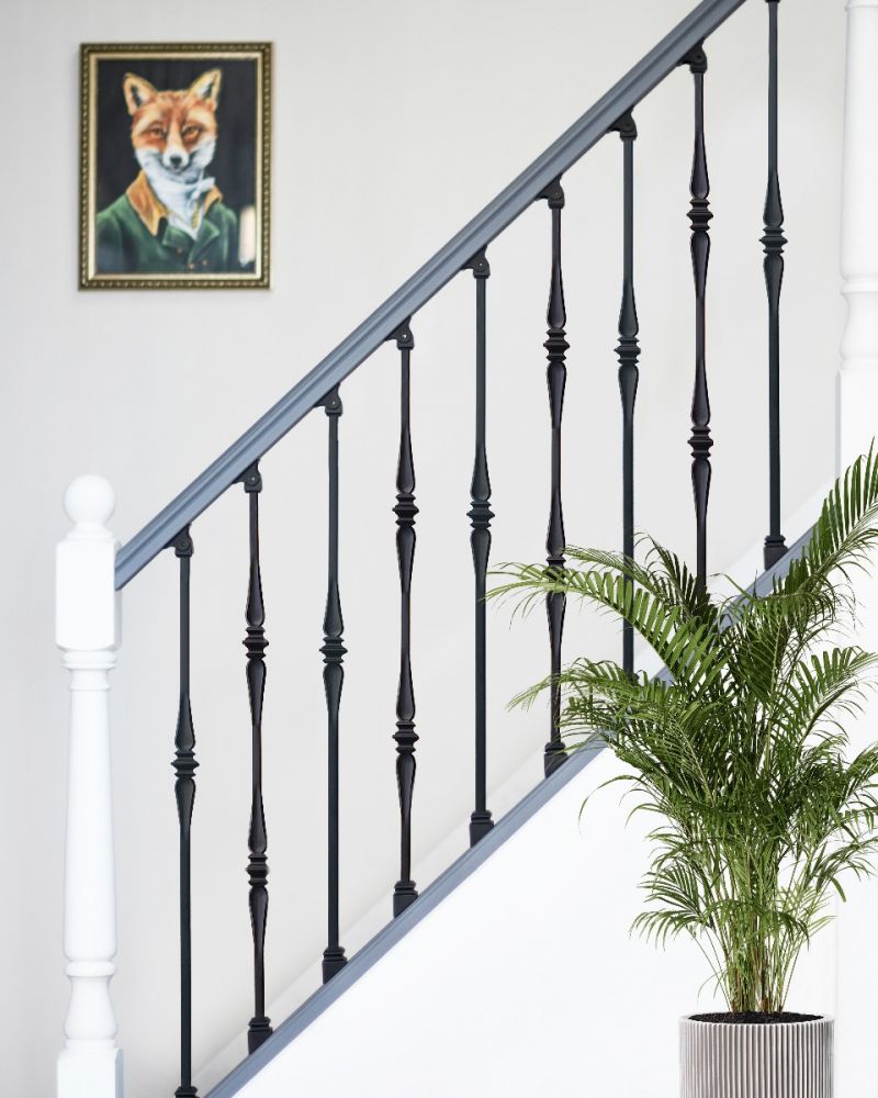 Set of 2 Matte Black "Garthleigh" and "Westford" Steel Stair Spindles ...