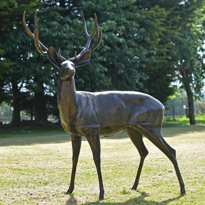 Herd of Recycled Cast Aluminium Stag & Doe Sculpture | Black Country ...