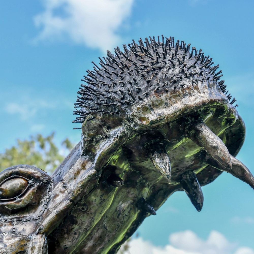 Recycled Metal Fighting Hippo Sculpture | Black Country Metalworks