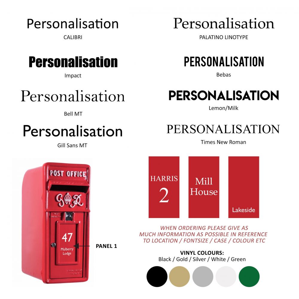 Personalised "King George" Rex Red Period Post Box | Black Country ...