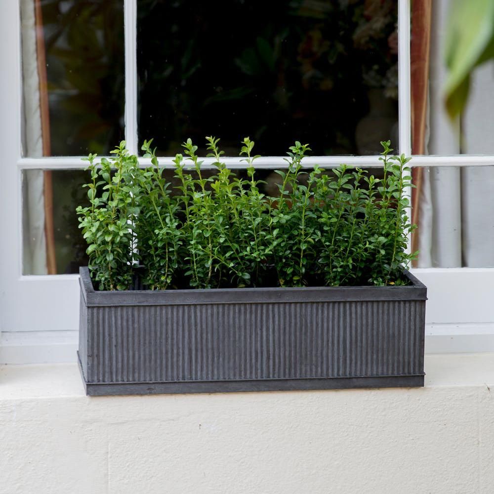 Ribbed Steel Window Trough Planter - 60cm | Black Country Metalworks