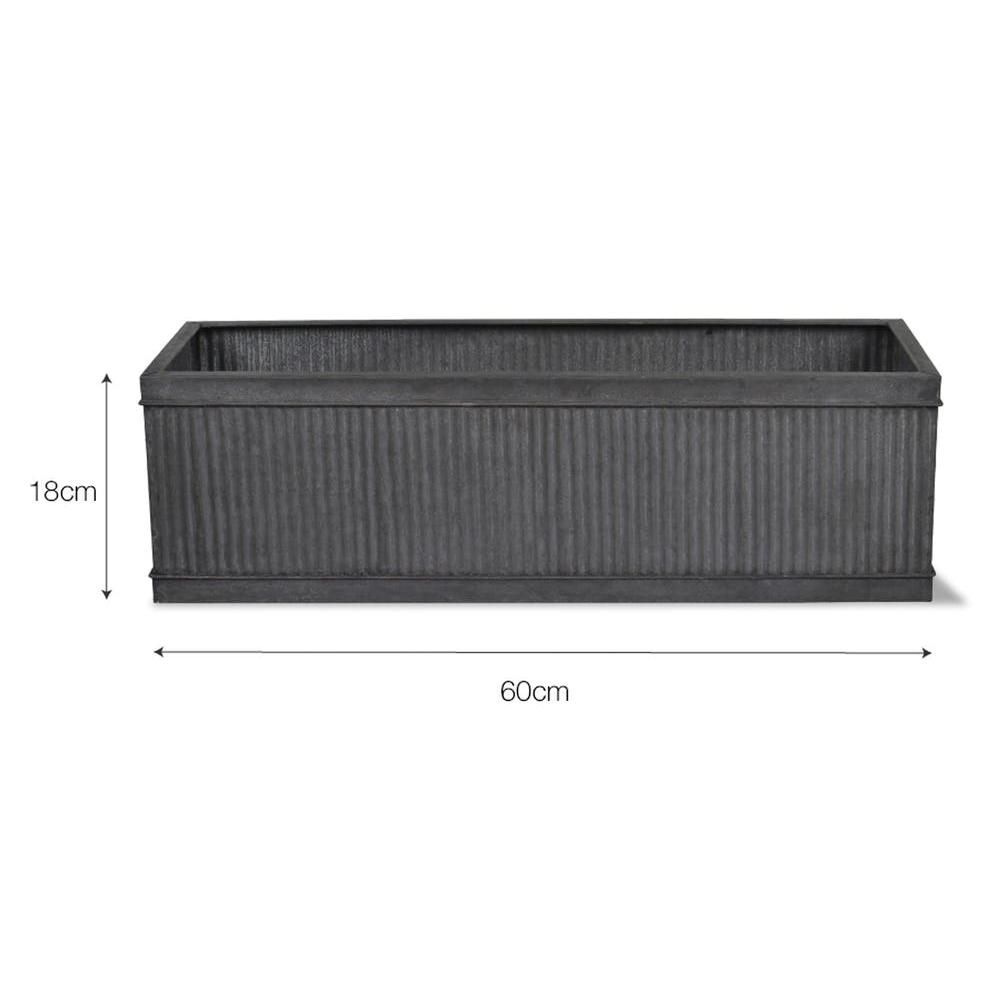 Ribbed Steel Window Trough Planter - 60cm | Black Country Metalworks