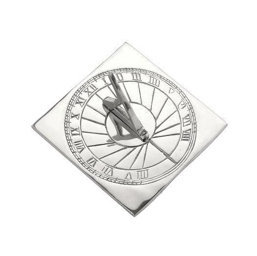 Bright Chrome 'Rising Sun' Sundial - 120mm | Black Country Metalworks