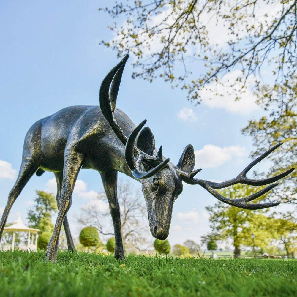 Deer Sculptures | Stag & Doe Statues | Life Size | Black Country Metalworks