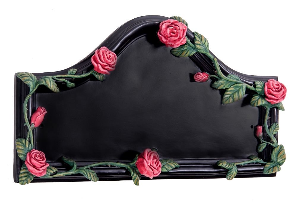 Hand Painted Red Rose House Name Sign | Black Country Metalworks