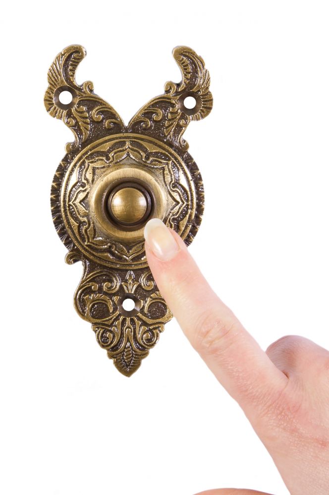 'Rosemont Hall' Exquisitely Ornate Antique Brass Bell Push | Black ...