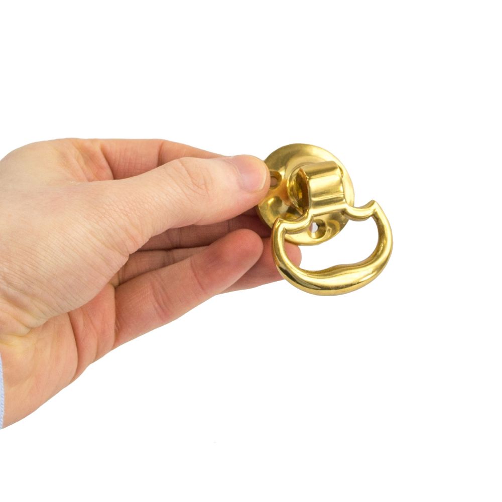 Round Polished Brass Drop Handle | Black Country Metalworks