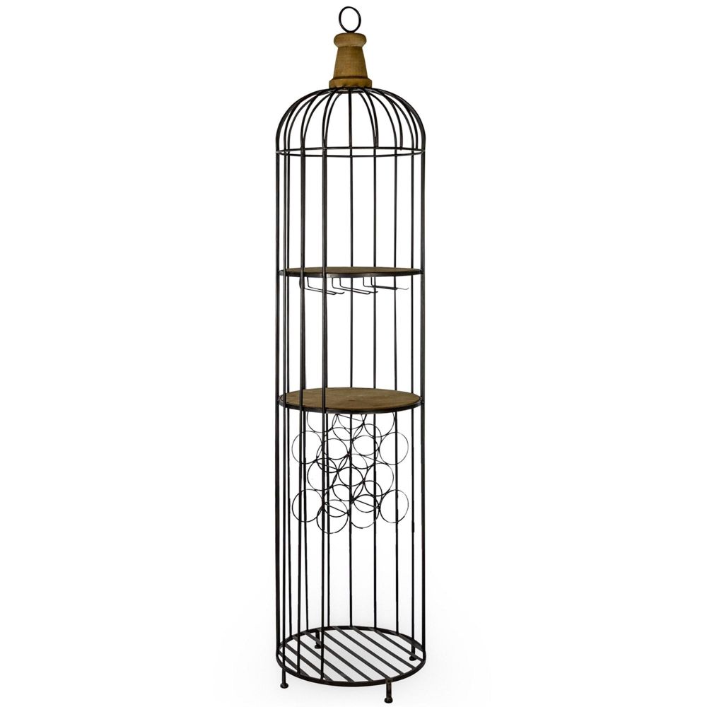 Rustic Bird Cage Shelving Wine Rack Unit | Black Country Metalworks