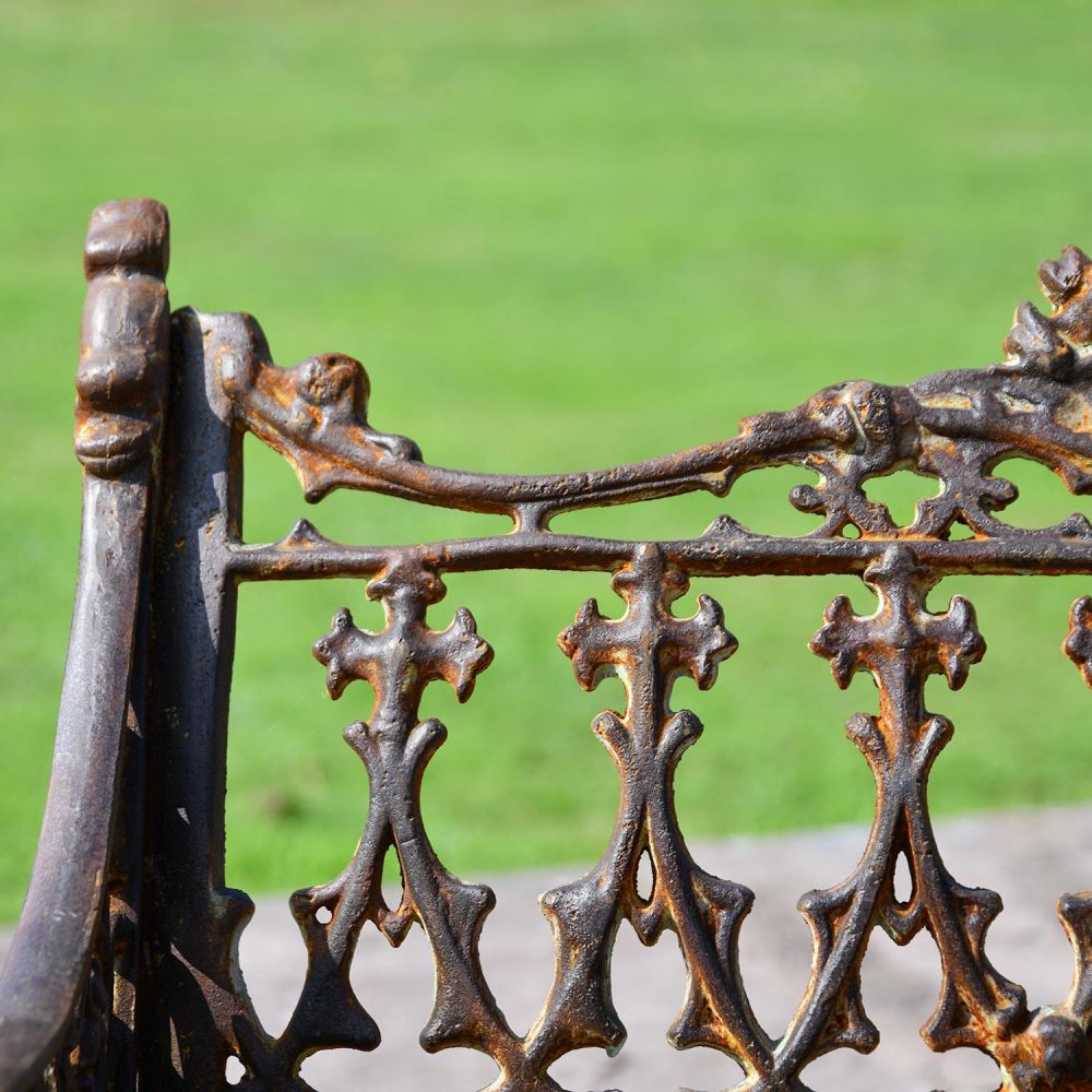 'The Bartholomew' Rustic Cast Iron Gothic Two Seater Bench | Black ...