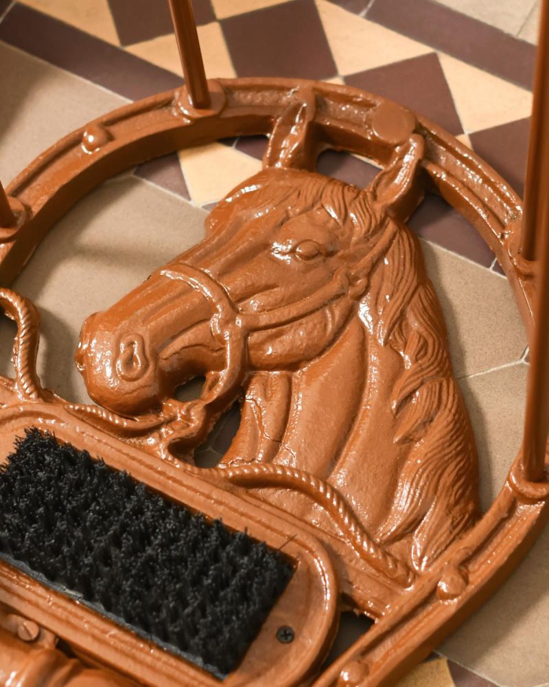 Rustic Cast Iron Two-in-One "Horse Head" Boot Scraper & Wellie Rack ...