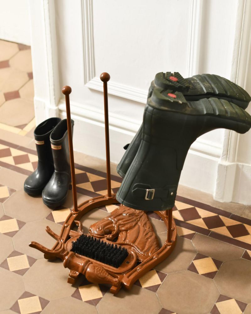 Rustic Cast Iron Two-in-One "Horse Head" Boot Scraper & Wellie Rack ...