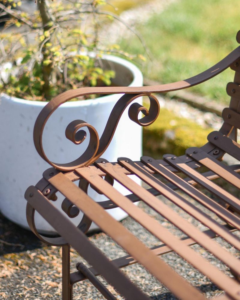 Rustic Wrought Iron 'Chatham' Three Seater Garden Bench | Black Country ...