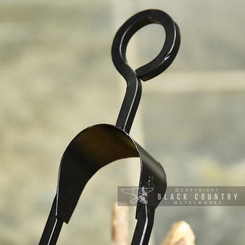 "Sajama" Natural Iron Twist Fireplace Tongs- Extra Long | Black Country ...