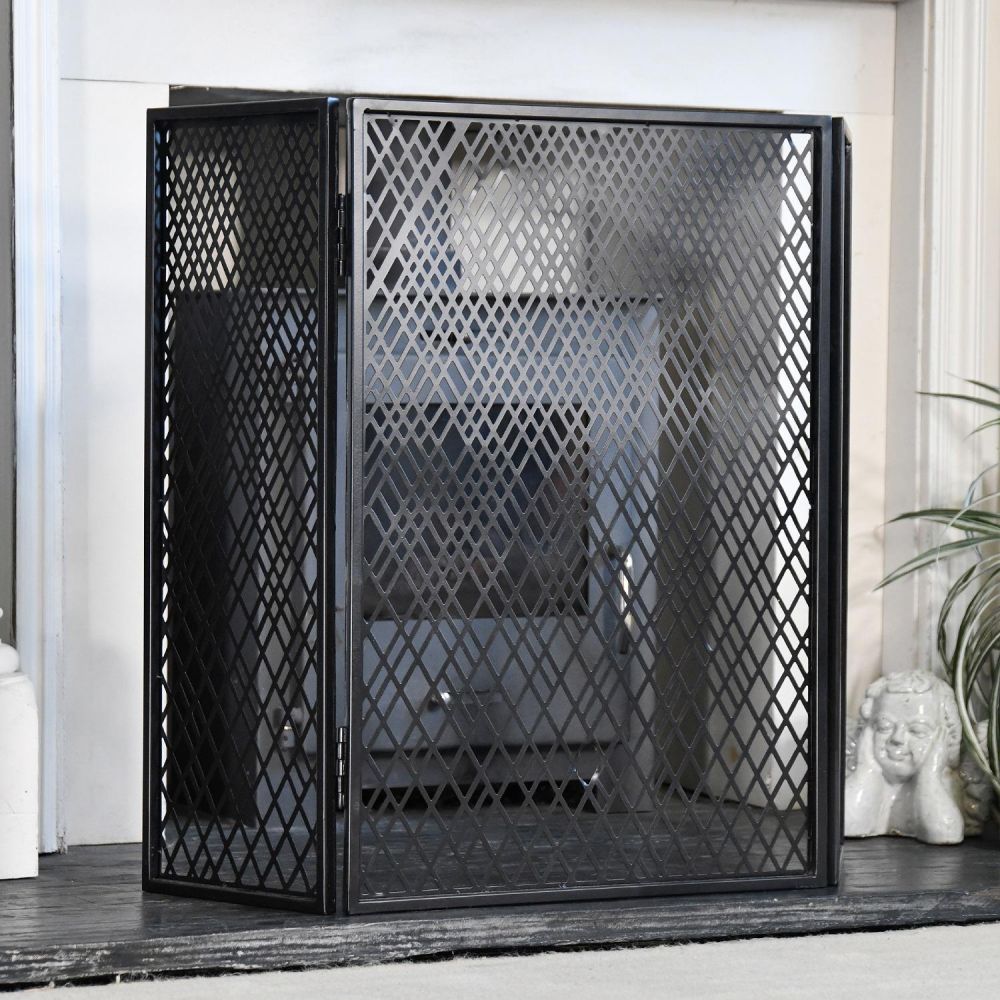 "The Marquise" Three Fold Fire Guard | Black Country Metalworks