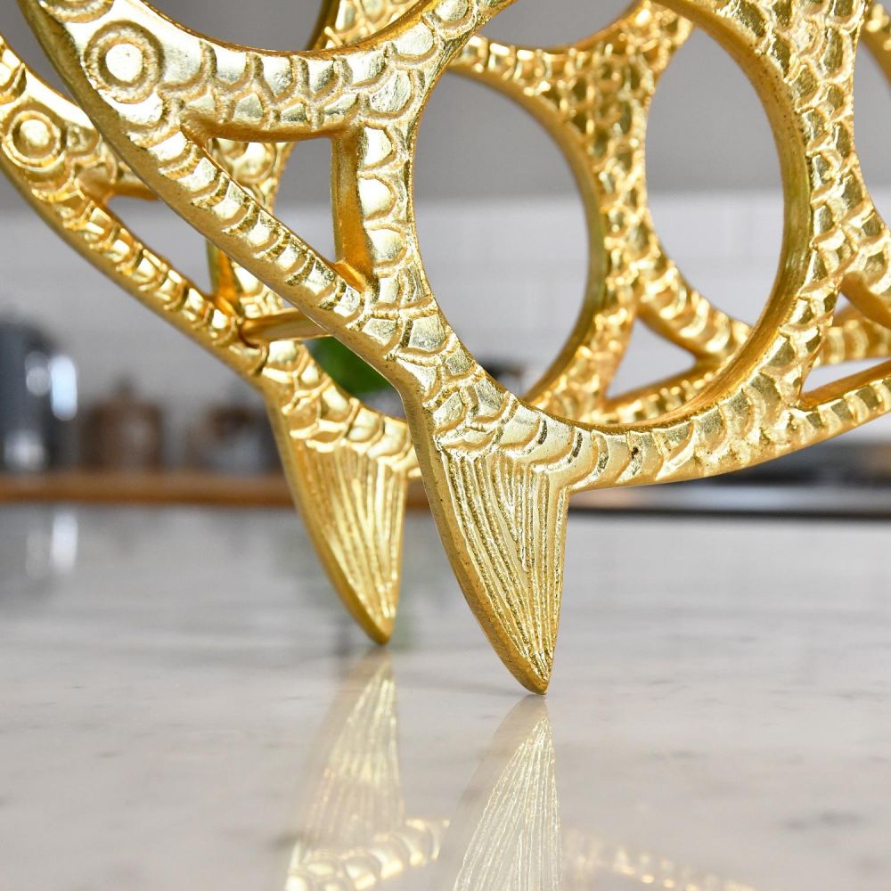 Gold 'Fish' Wine Rack | Black Country Metalworks