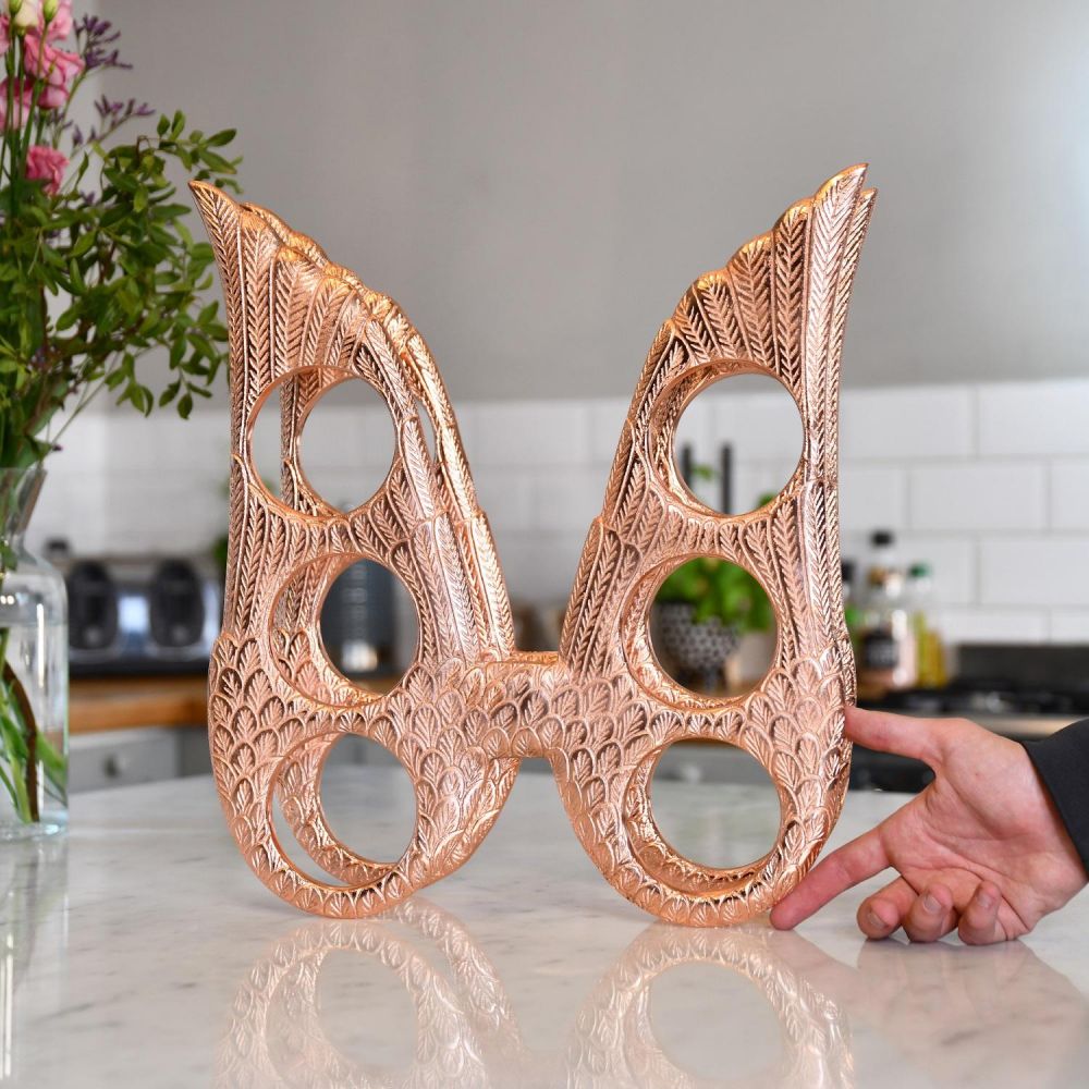 Copper 'Angel Wings' Wine Rack | Black Country Metalworks