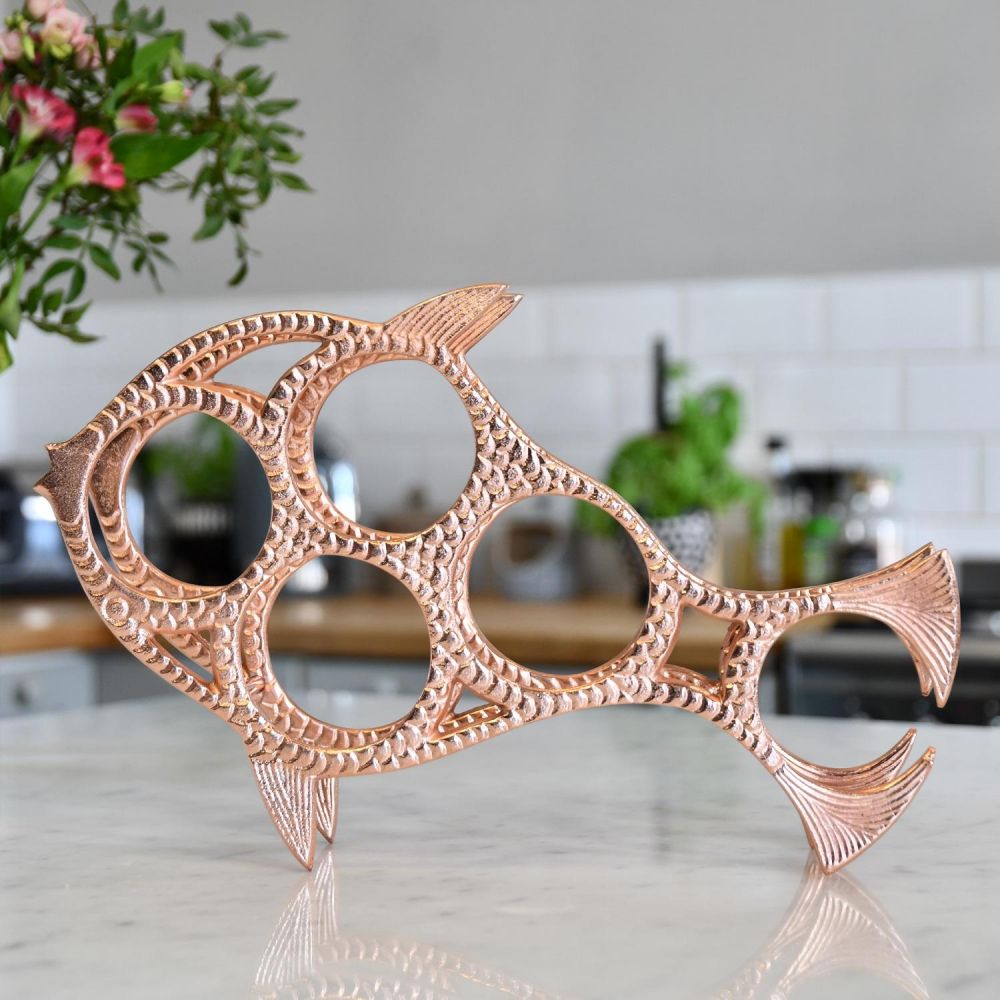 Copper 'Fish' Wine Rack | Black Country Metalworks