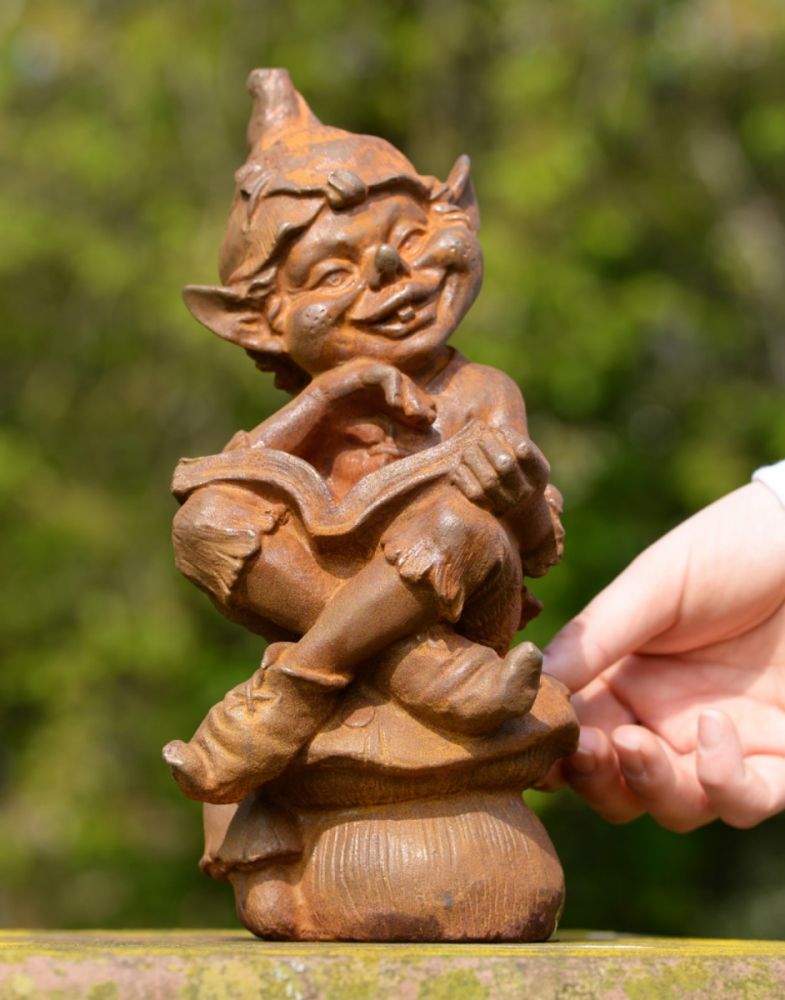 Rustic Cast Iron "Cheeky Elf" Garden Sculpture | Black Country Metalworks
