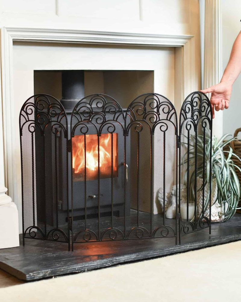 "French Victoriana" Black Fire Guard | Black Country Metalworks
