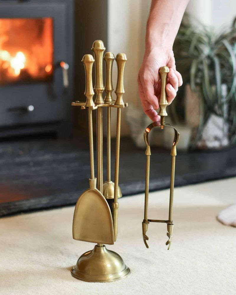 Antique Brass Traditional Companion Set 50cm | Black Country Metalworks