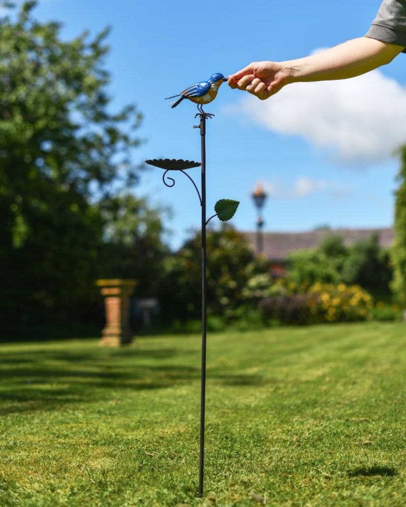 Recycled Steel 'Bluebird' Bird Feeder Garden Spike | Black Country ...