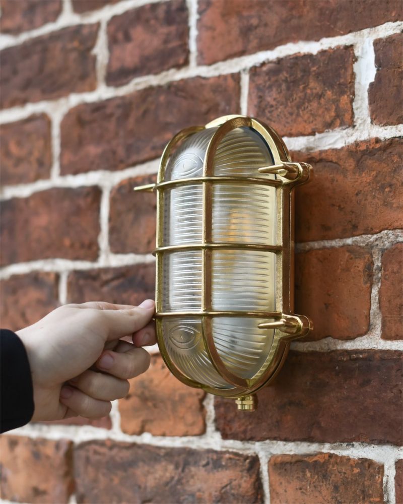 Antique Brass Nautical "Bayside" Bulkhead Wall Light | Black Country ...