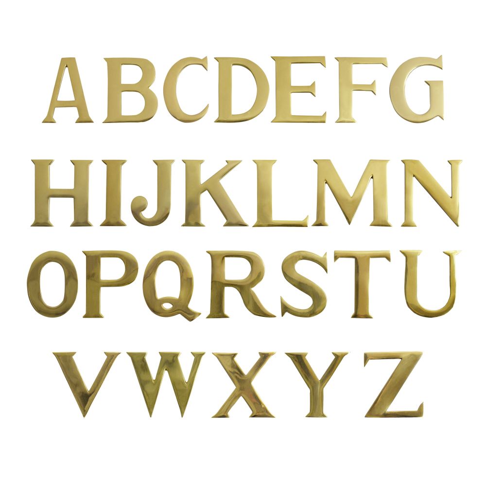 3" Letters Solid Brass Self Adhesive | Black Country Metalworks