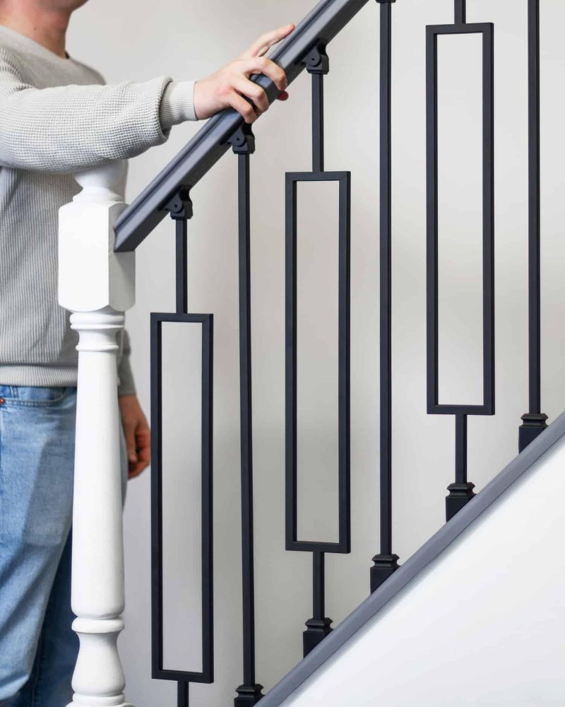 Set of 2 Matte Black "Enfield" Steel Stair Spindles - Pattern 10 ...