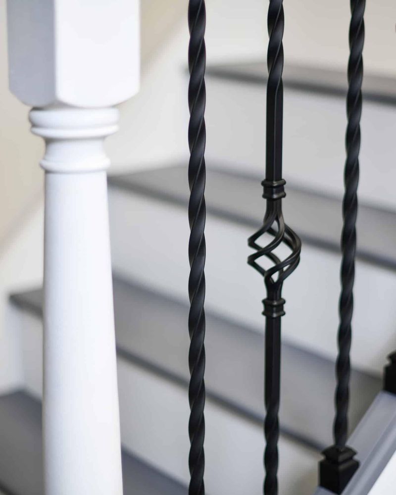 Set of 2 Matte Black "Enfield" Steel Stair Spindles - Pattern 13 ...