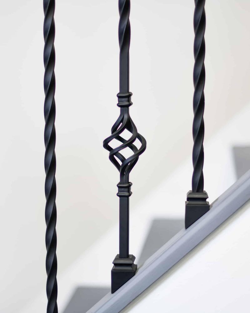 Set of 2 Matte Black "Enfield" Steel Stair Spindles - Pattern 14 ...