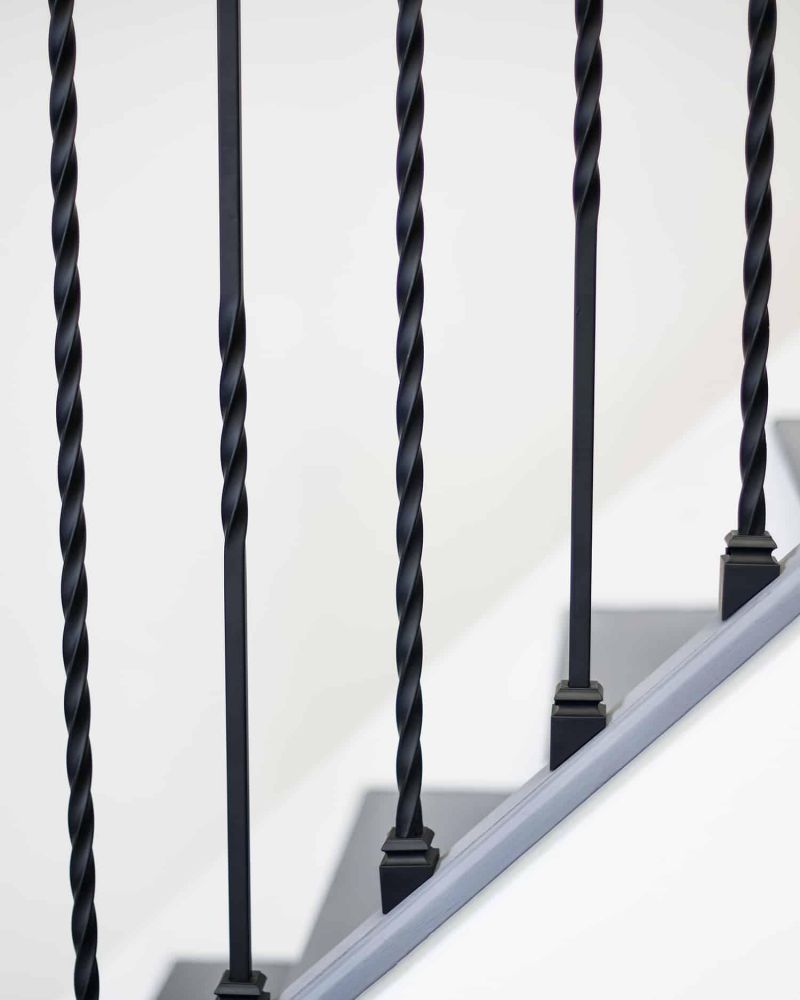 Set of 2 Matte Black "Enfield" Steel Stair Spindles - Pattern 15 ...