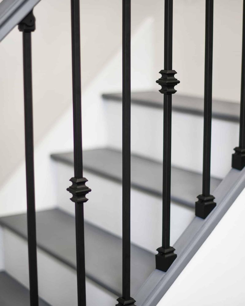 Set of 2 Matte Black "Enfield" Steel Stair Spindles - Pattern 8 | Black ...