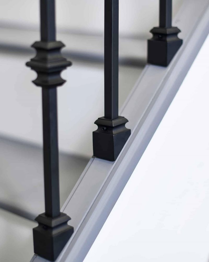 Set of 2 Matte Black "Enfield" Steel Stair Spindles - Pattern 9 | Black ...