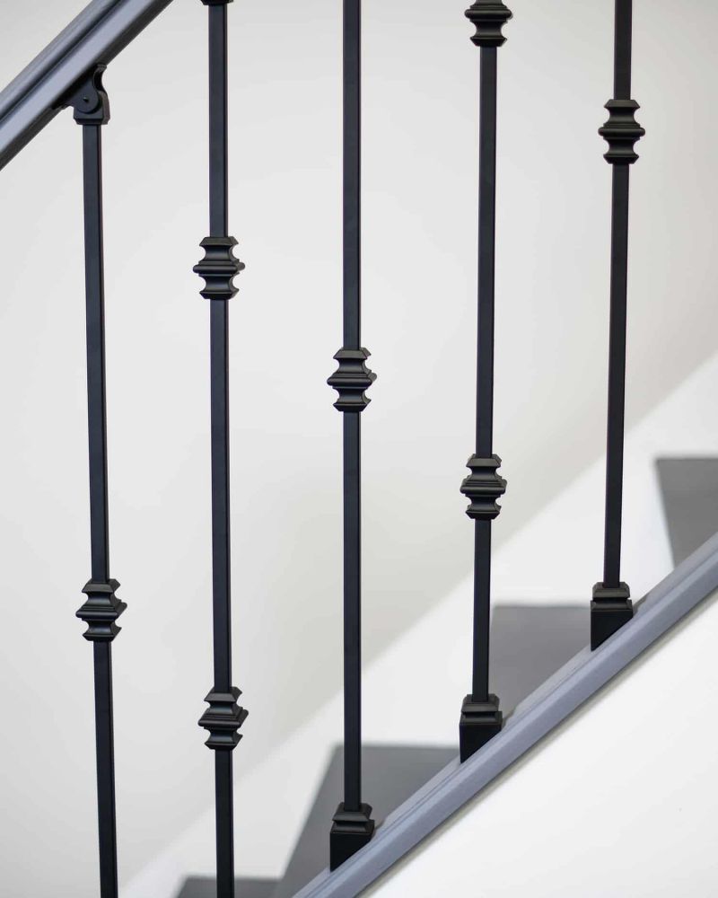 Set of 2 Matte Black "Enfield" Steel Stair Spindles - Pattern 9 | Black ...