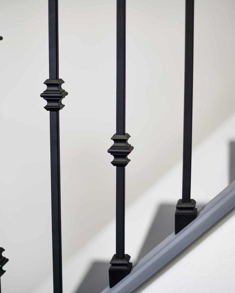 Set of 2 Matte Black "Enfield" Steel Stair Spindles - Pattern 9 | Black ...