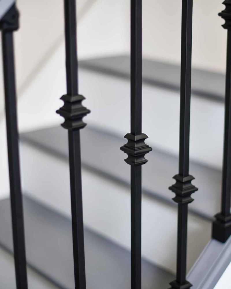Set of 2 Matte Black "Enfield" Steel Stair Spindles - Pattern 9 | Black ...