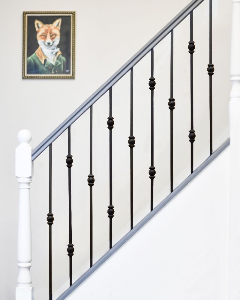 Set of 2 Matte Black "Garthleigh" and "Westford" Steel Stair Spindles ...
