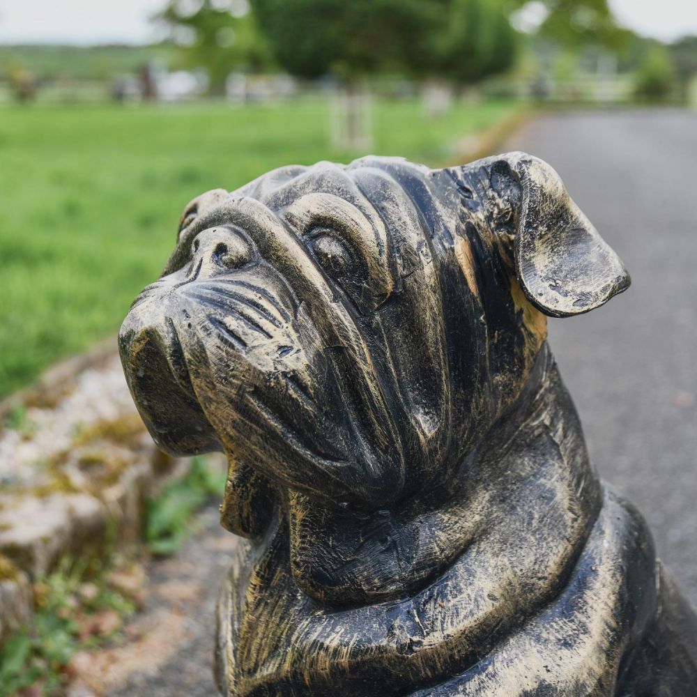 Brushed Gold Bulldog Sculpture | Black Country Metalworks