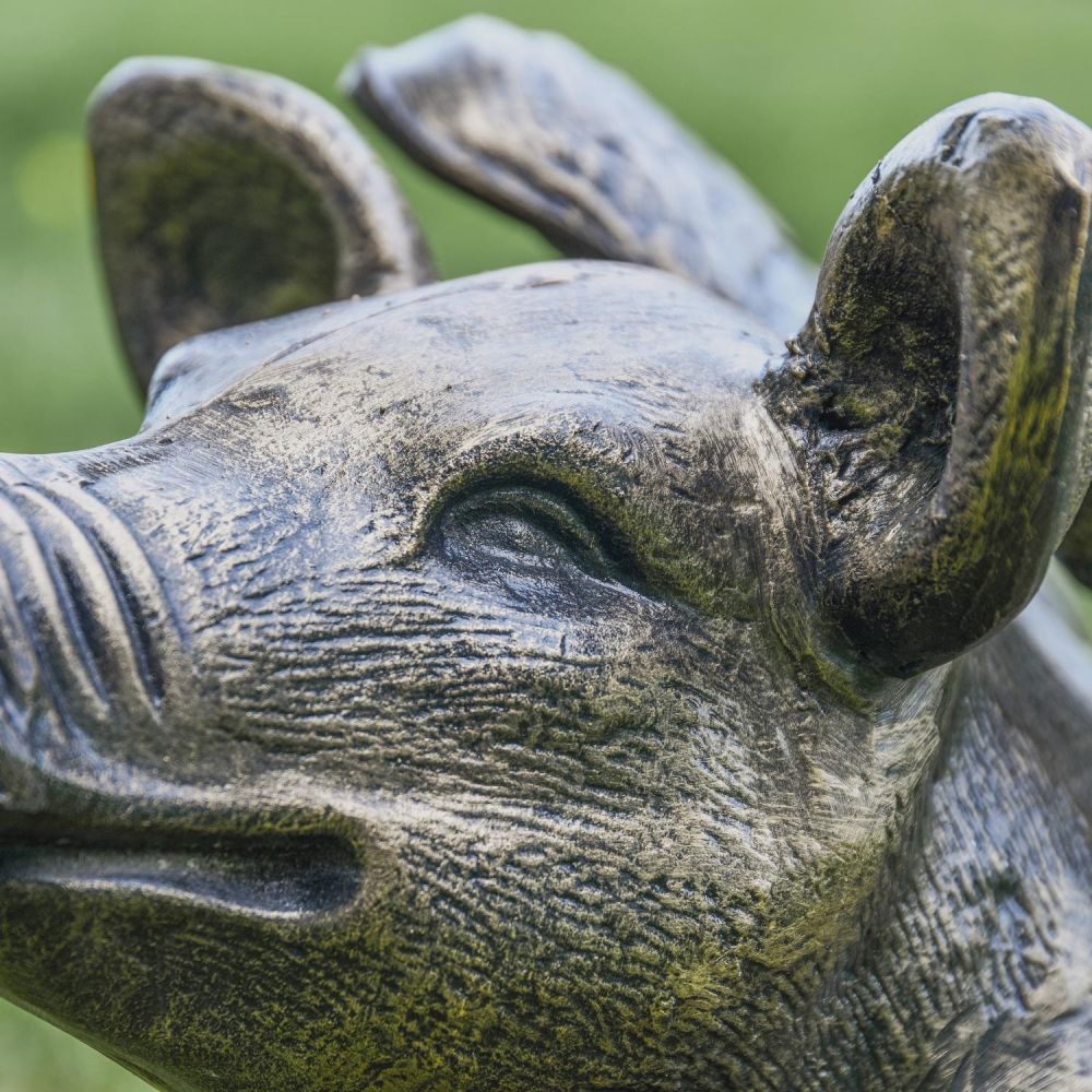 Brushed Gold Flying Pig Sculpture | Black Country Metalworks