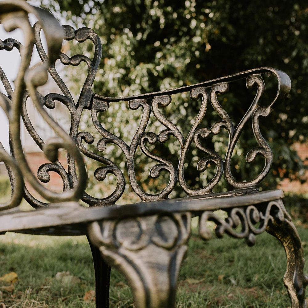 Brushed Gold "Lumley" Heart Rocking Chair | Black Country Metalworks