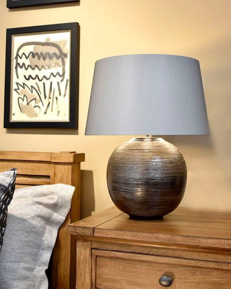 'Luna' Silver Globe Table Lamp | Black Country Metalworks