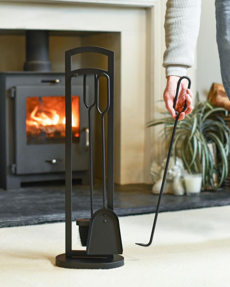 Simplistic Contemporary Fireside Companion Set 70cm | Black Country ...