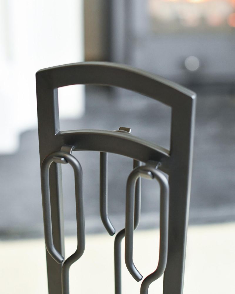 Simplistic Contemporary Fireside Companion Set 70cm | Black Country ...