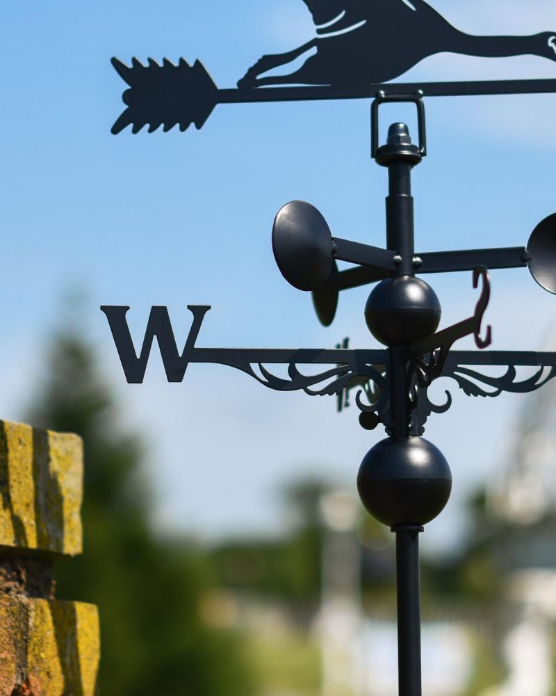 Slim Steel Flying Goose Weathervane - Horizontal Fitting | Black ...