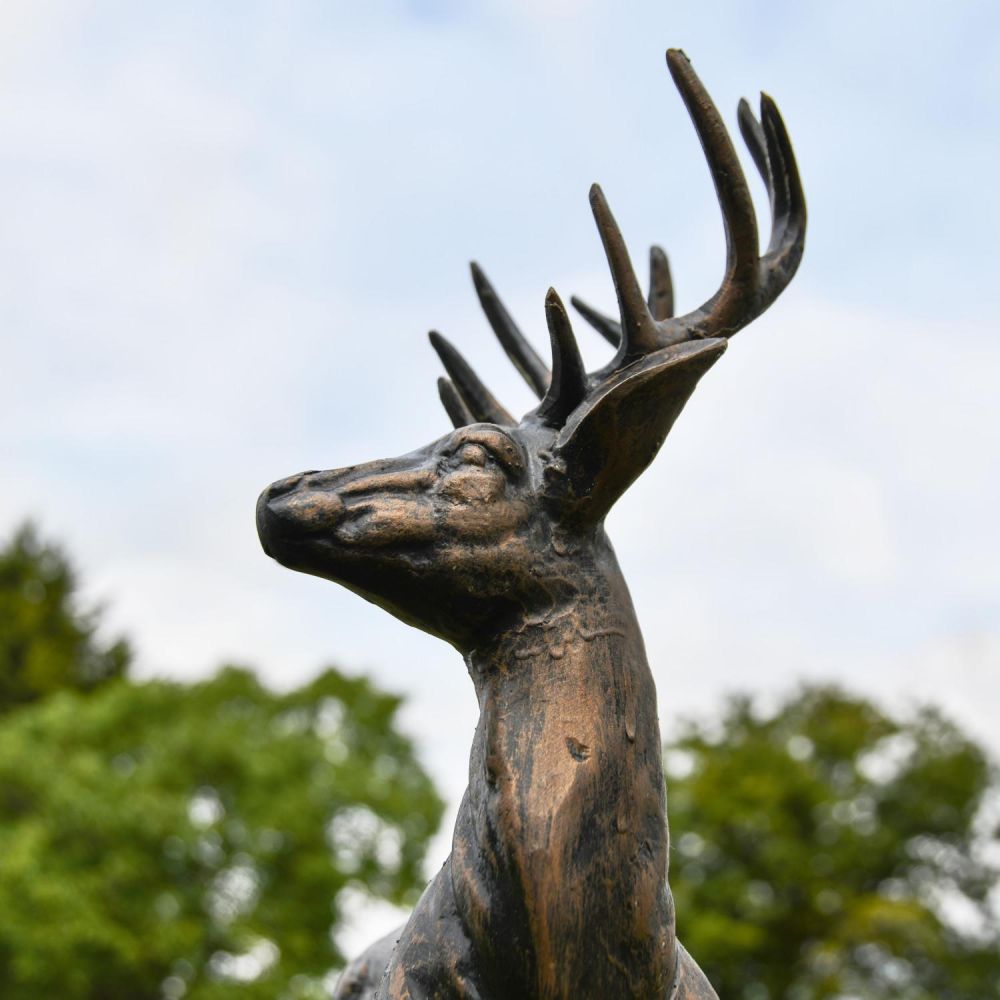 Brushed Bronze 'Brutus' Standing Buck Sculpture | Black Country Metalworks