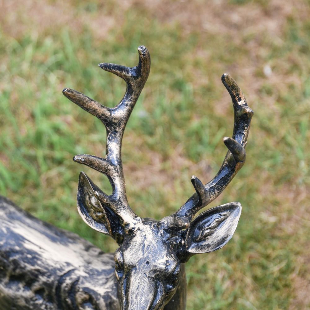 Brushed Gold 'Optine' Standing Buck Sculpture - 63cm | Black Country ...