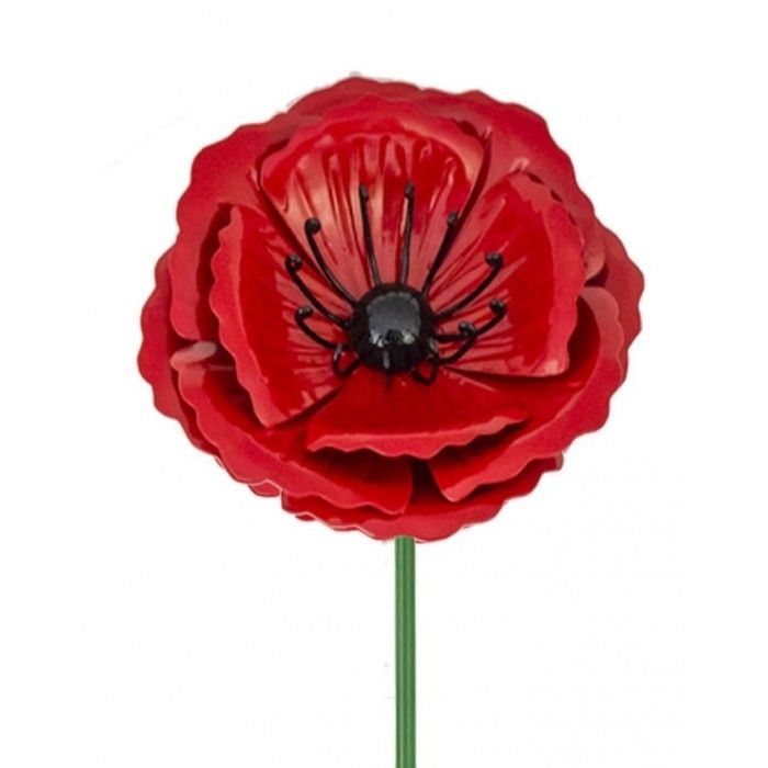 Metal Flower Garden Sculptures | Poppies, Roses, Gerberas | Black ...